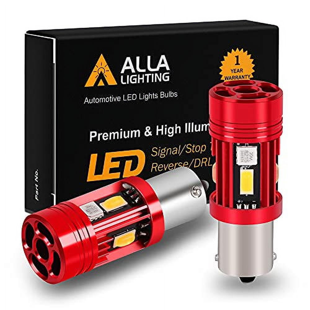 Alla Lighting BA15S 1156 CAN Bus LED Bulbs Amber Yellow Turn Signal ...