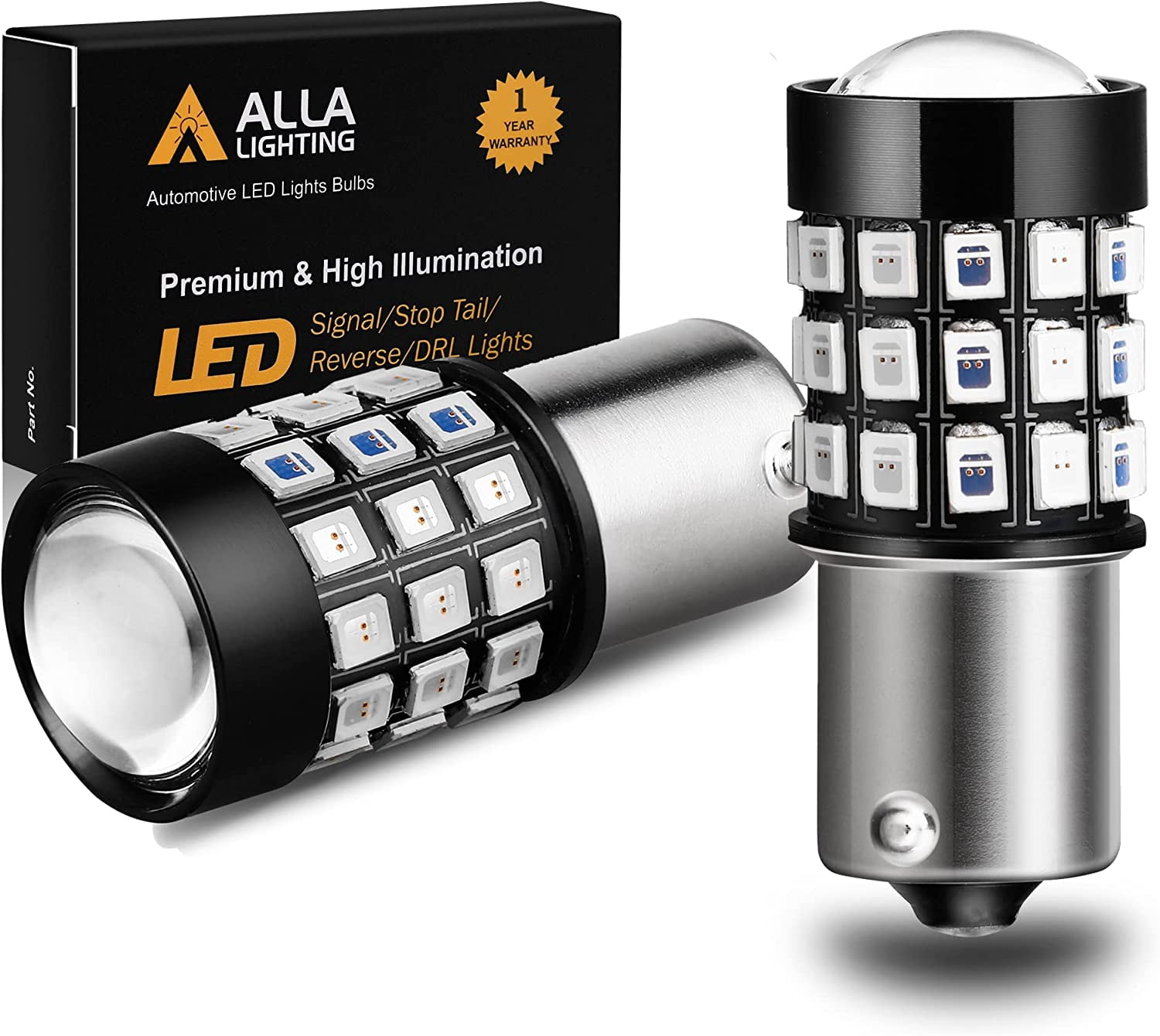 Alla Lighting BA15S 1156 LED Strobe Brake Lights Bulb, Pure Red Super ...