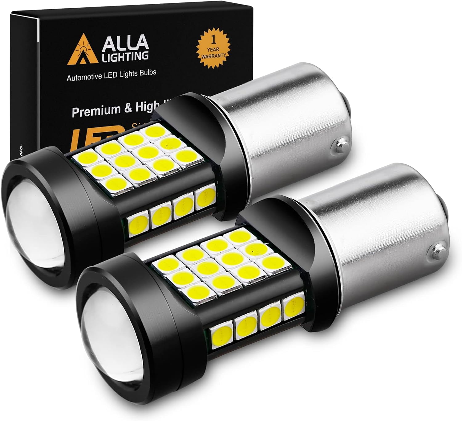 Alla Lighting BA15S 1156 LED Turn Signal Light Bulbs Super Bright P21W ...