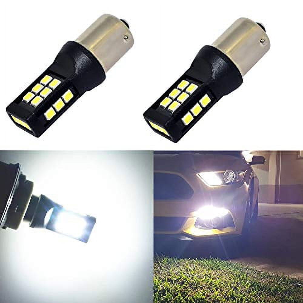 Alla Lighting BA15S 1156 White LED Bulbs Super Bright P21W 7506 1156 ...