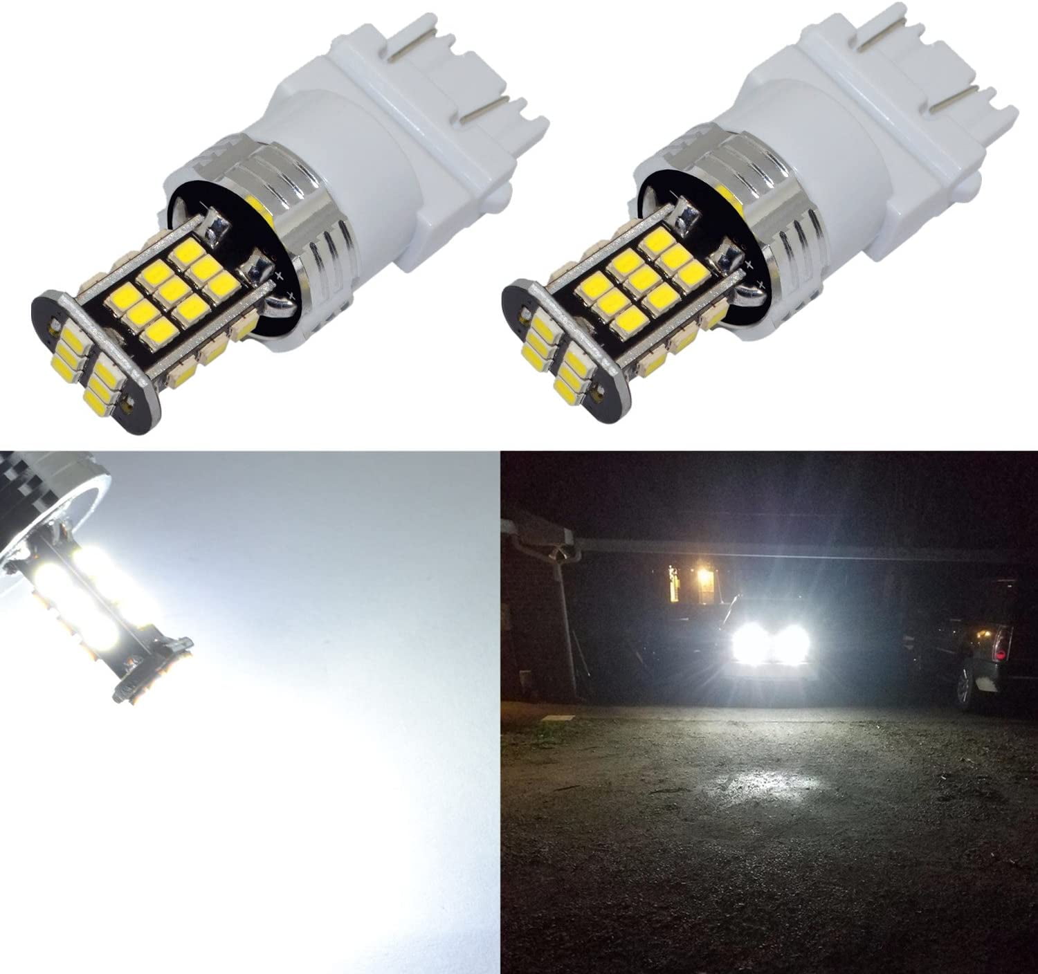 Alla Lighting 1000 Lumens T25 LED Bulbs, 30-SMD 6000K White for Reverse ...