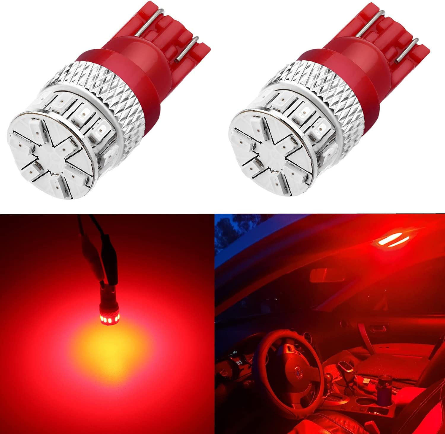 Alla Lighting Bright 168 194 LED Lights Bulbs T10 Wedge 3014 18-SMD ...