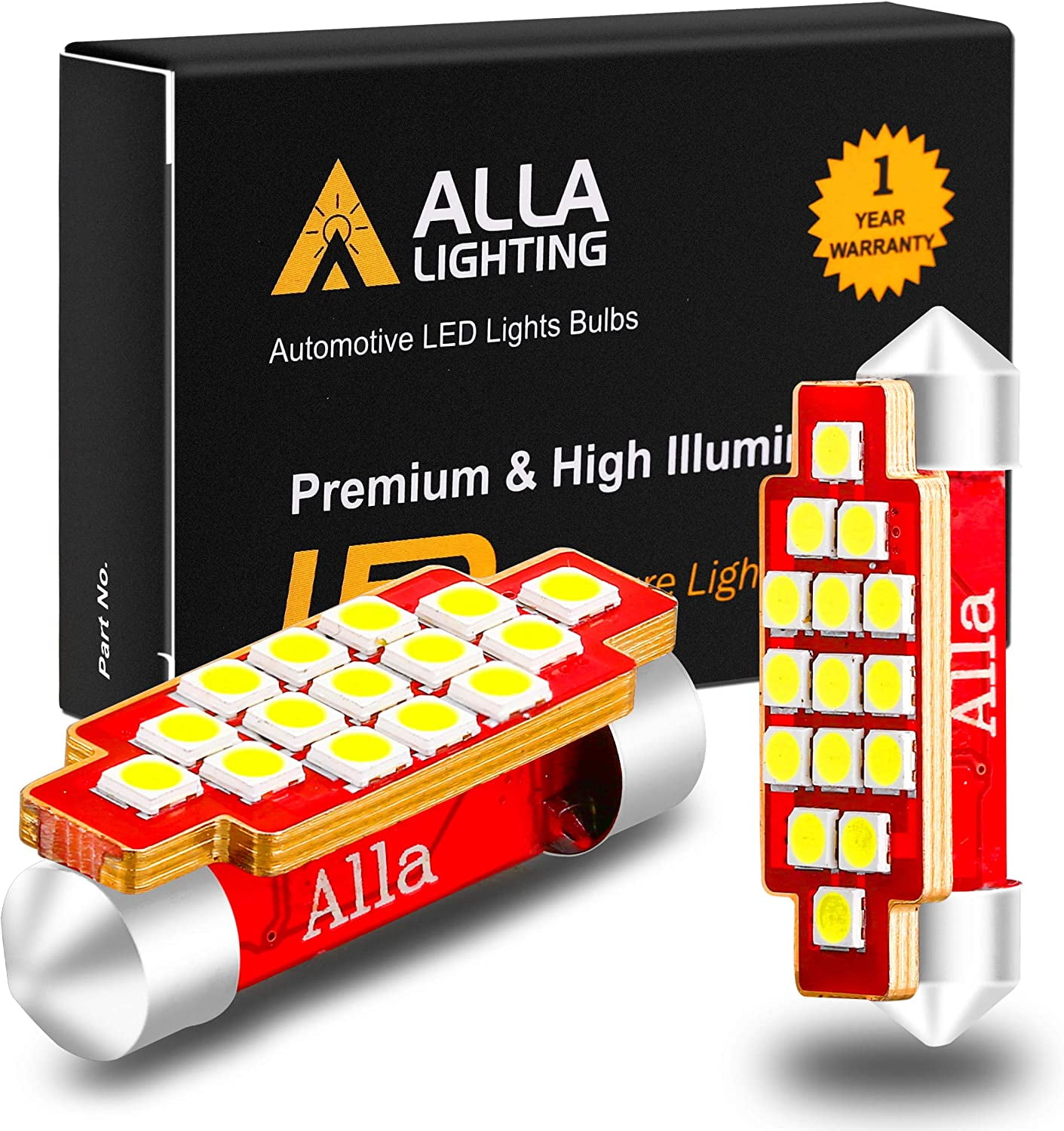 Alla Lighting CANBUS Festoon 578 211-2 LED Bulbs 211-2 212-2 569 578 ...