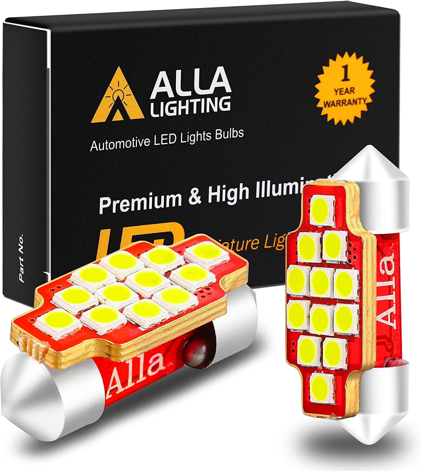 Alla Lighting CANBUS Festoon DE3021 DE3175 LED Bulbs 31mm LED DE3022 ...
