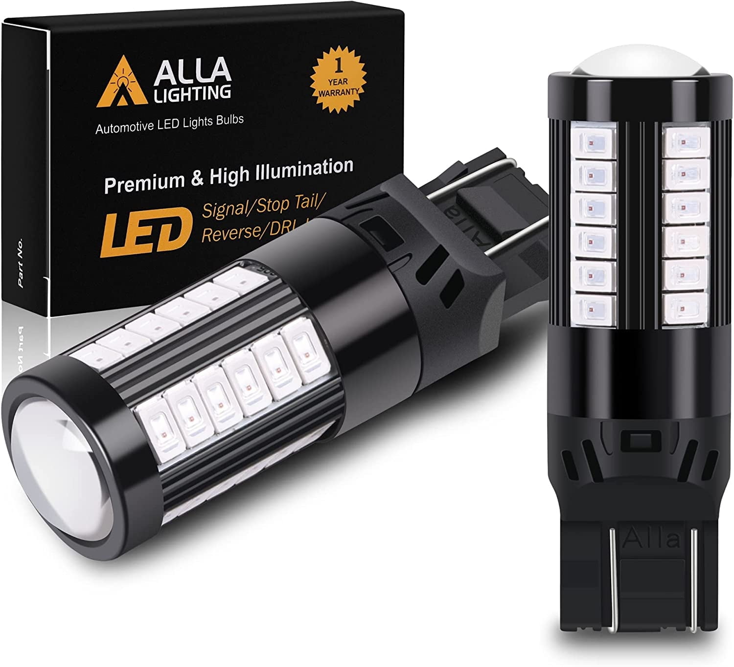 Alla Lighting T20 7443 Strobe LED Brake Lights Bulbs Flashing Blinking ...