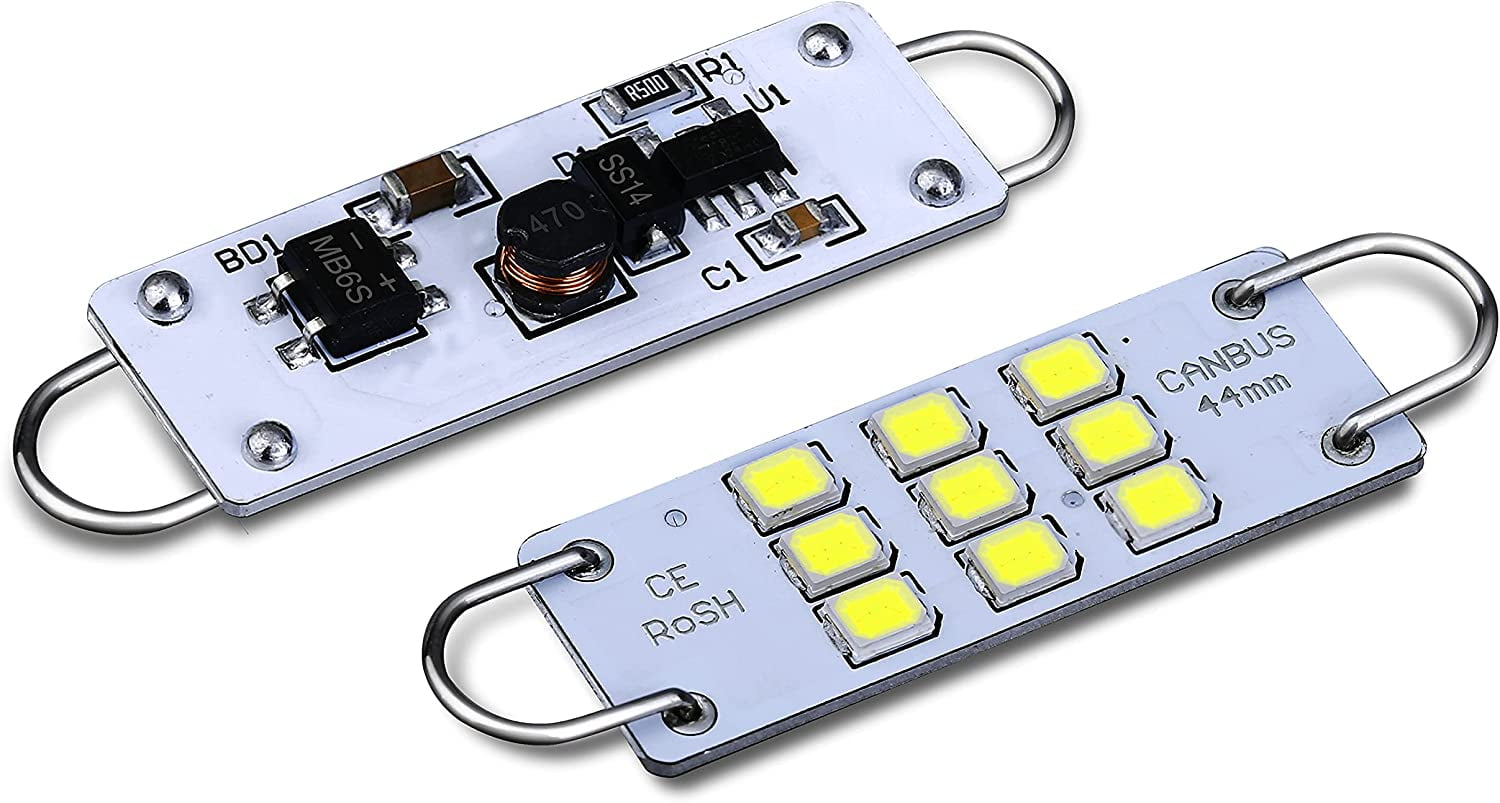 Alla Lighting Festoon 44mm 1.73" 3030 9-SMD Rigid Loop Super Bright ...