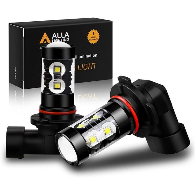 Alla Lighting H10 9145 LED Bulbs Super Bright 6000K Xenon White Fog ...