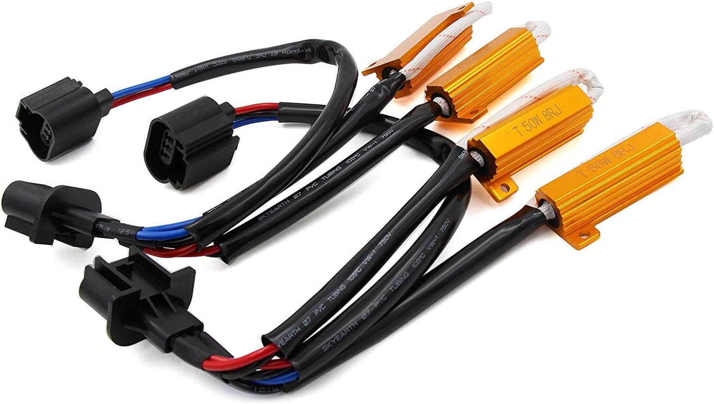 Alla Lighting H13 9008 50W 6Ohm Error Free LED Lights Load Resistor ...