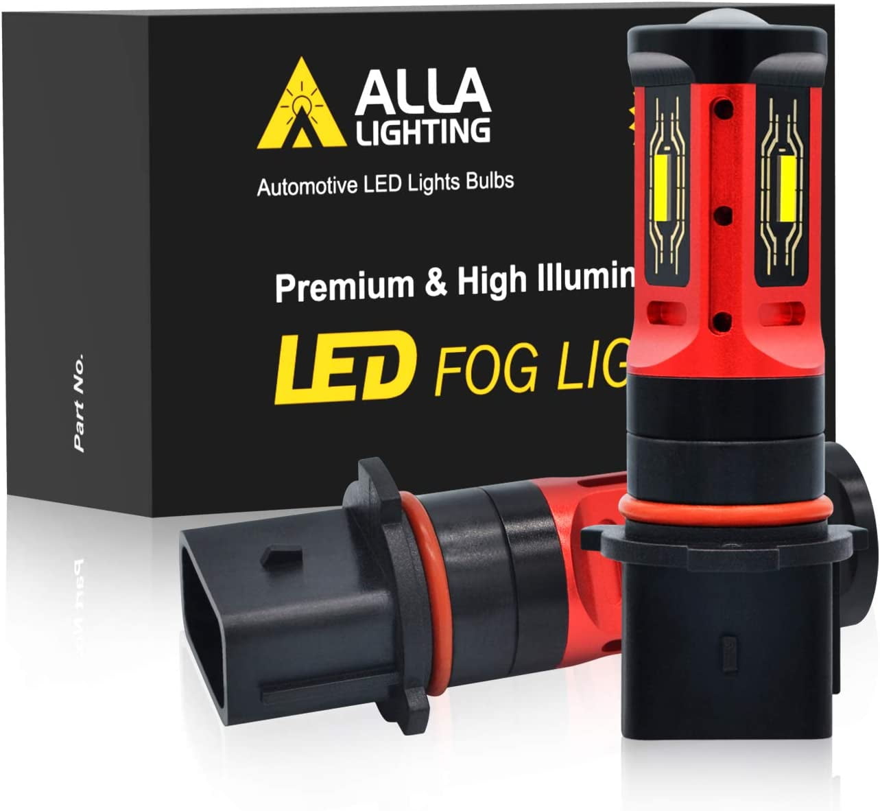 Alla Lighting H28W 12278 PSX26W LED Fog Lights/DRL Bulbs 3000K Amber ...
