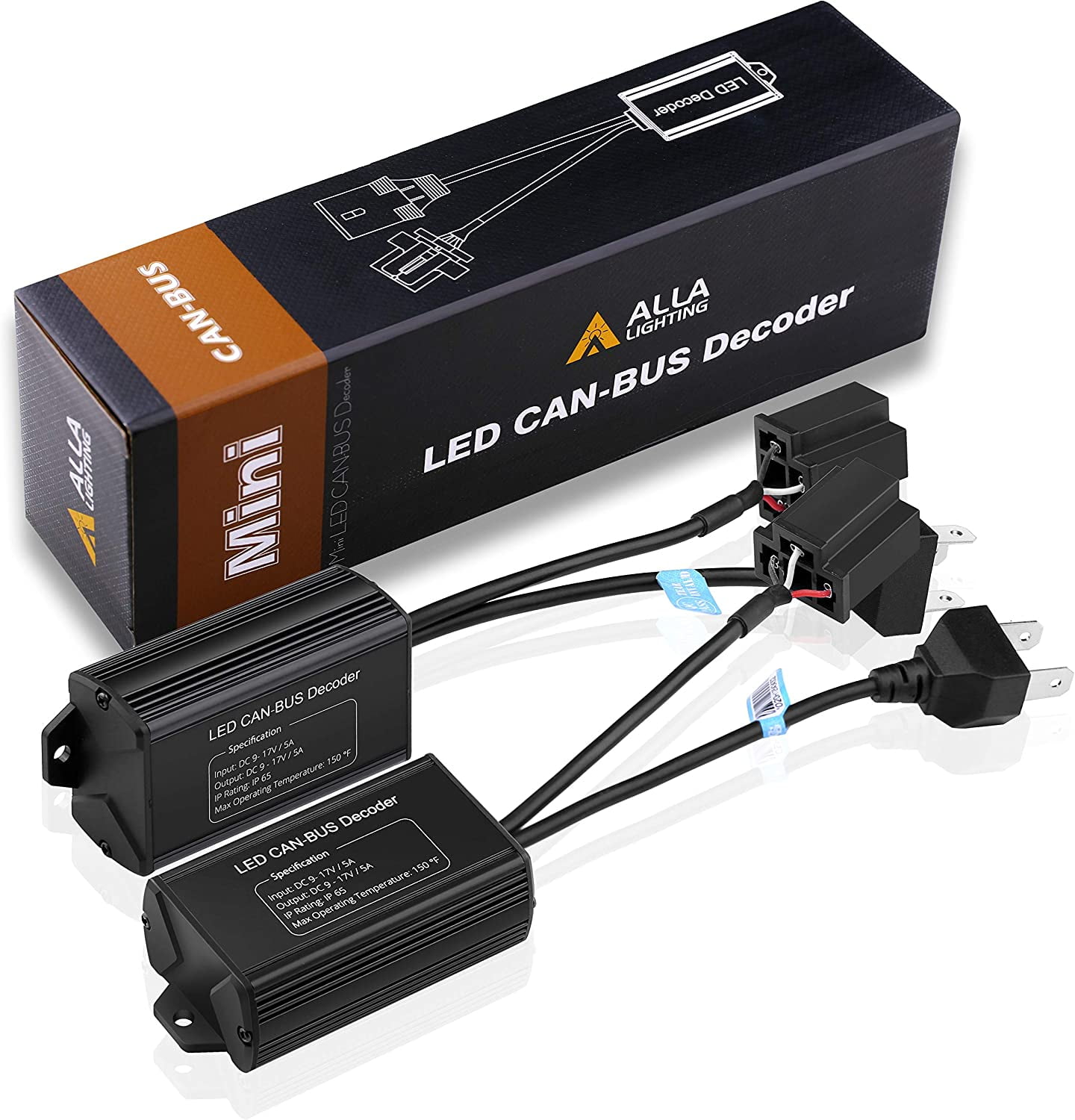 Alla Lighting H4 9003 HB2 LED Decoders CAN Bus Error Free for LED Headlights /DRL Kits Bulbs ...