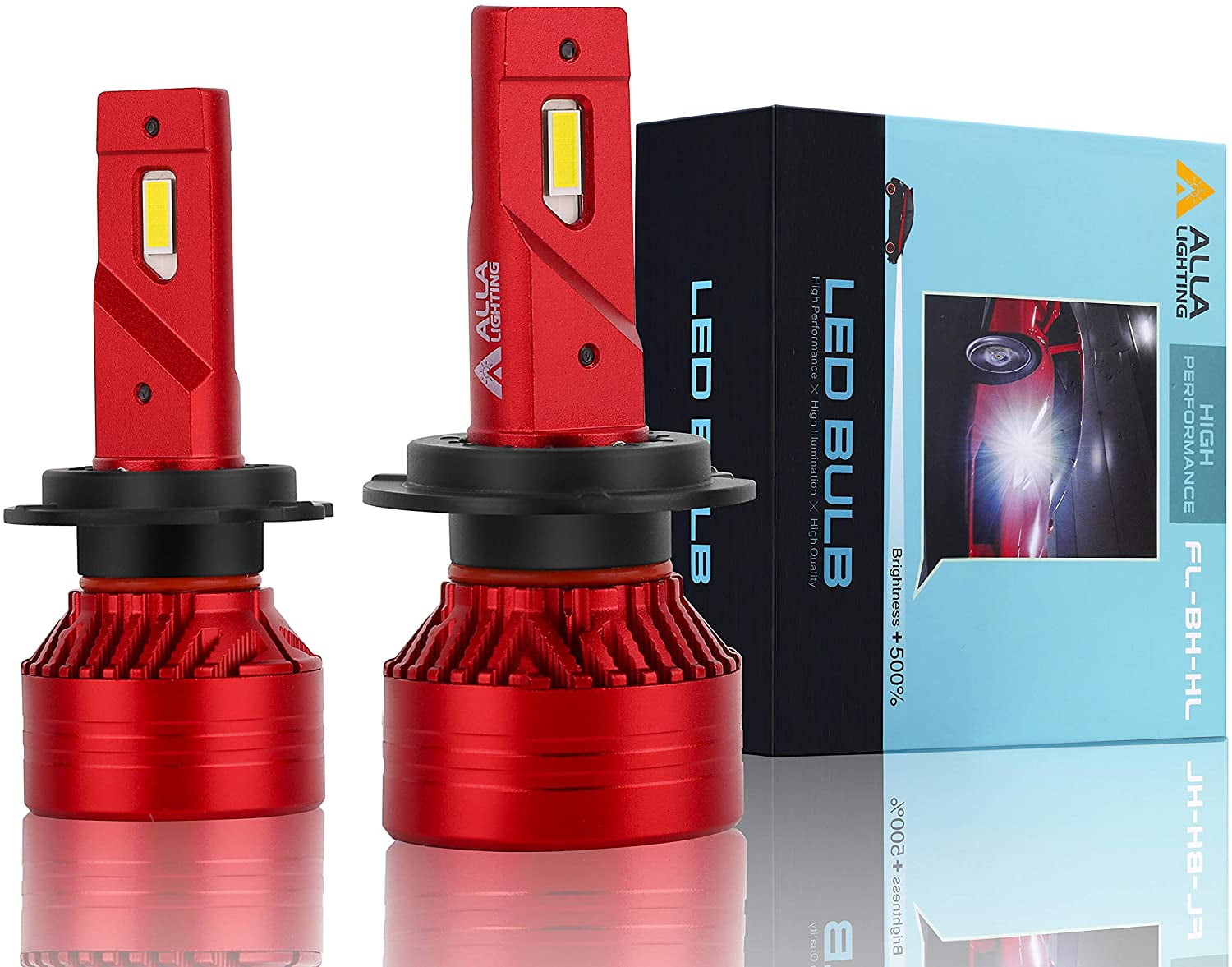 Alla Lighting H7 LED Headights Bulbs 12500LM FL-BH for Cars ...