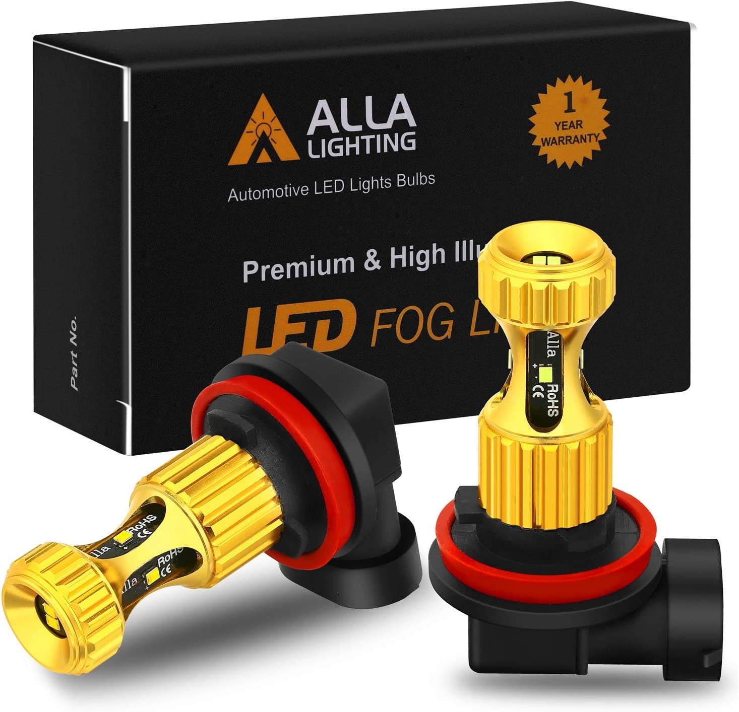 Alla Lighting H8 H11 H16 LED Fog Lights or DRL Daytime Running Light ...