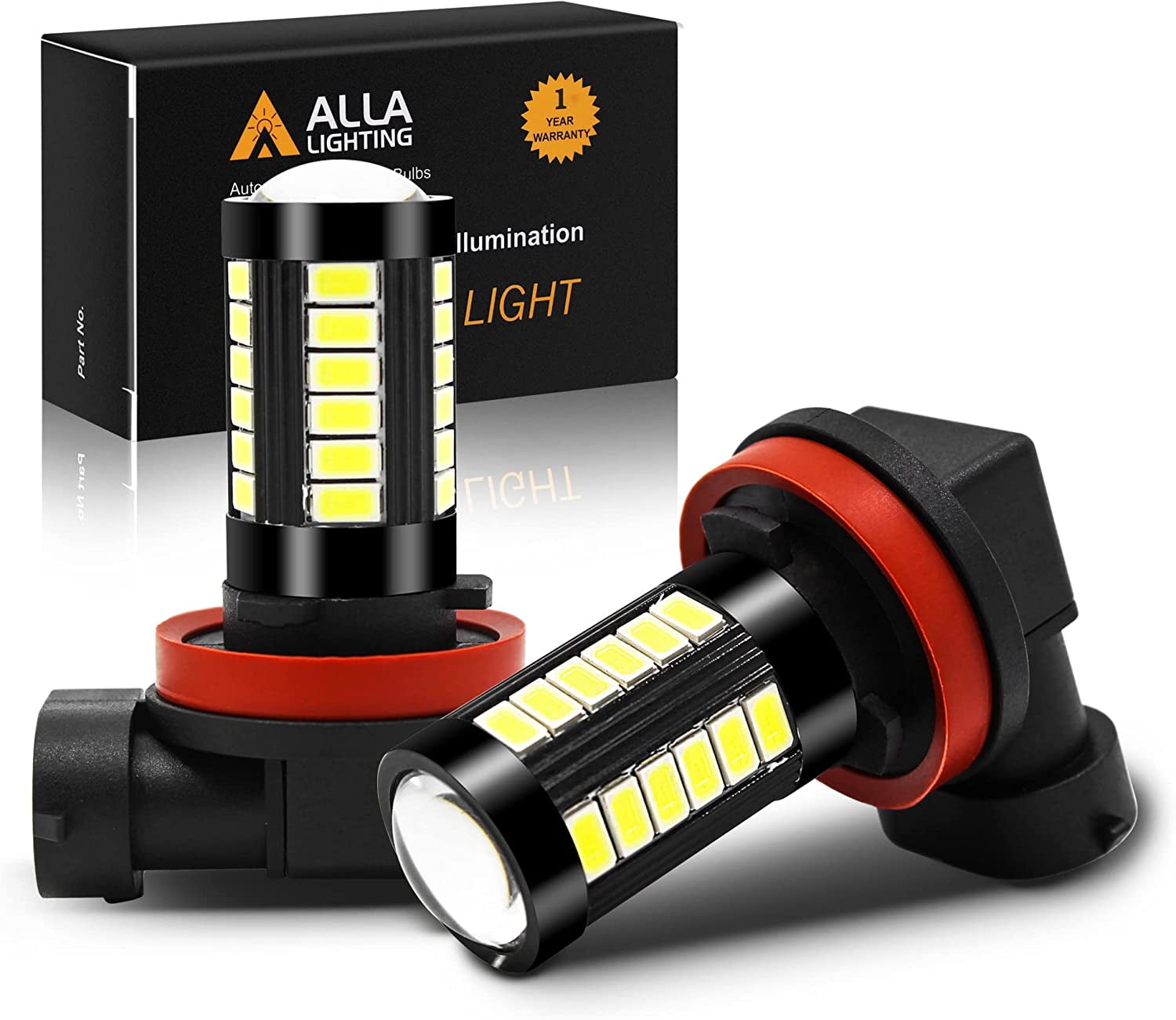 Alla Lighting H8 H11 LED Fog Light Bulbs or DRL 6000K Xenon White, H16 ...