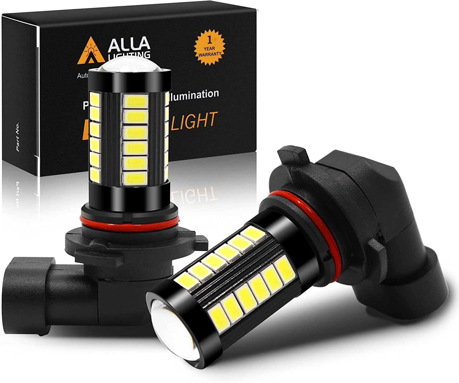 Alla Lighting HB4 9006 LED Fog Lights Bulbs, 6000K Xenon White 2800 ...