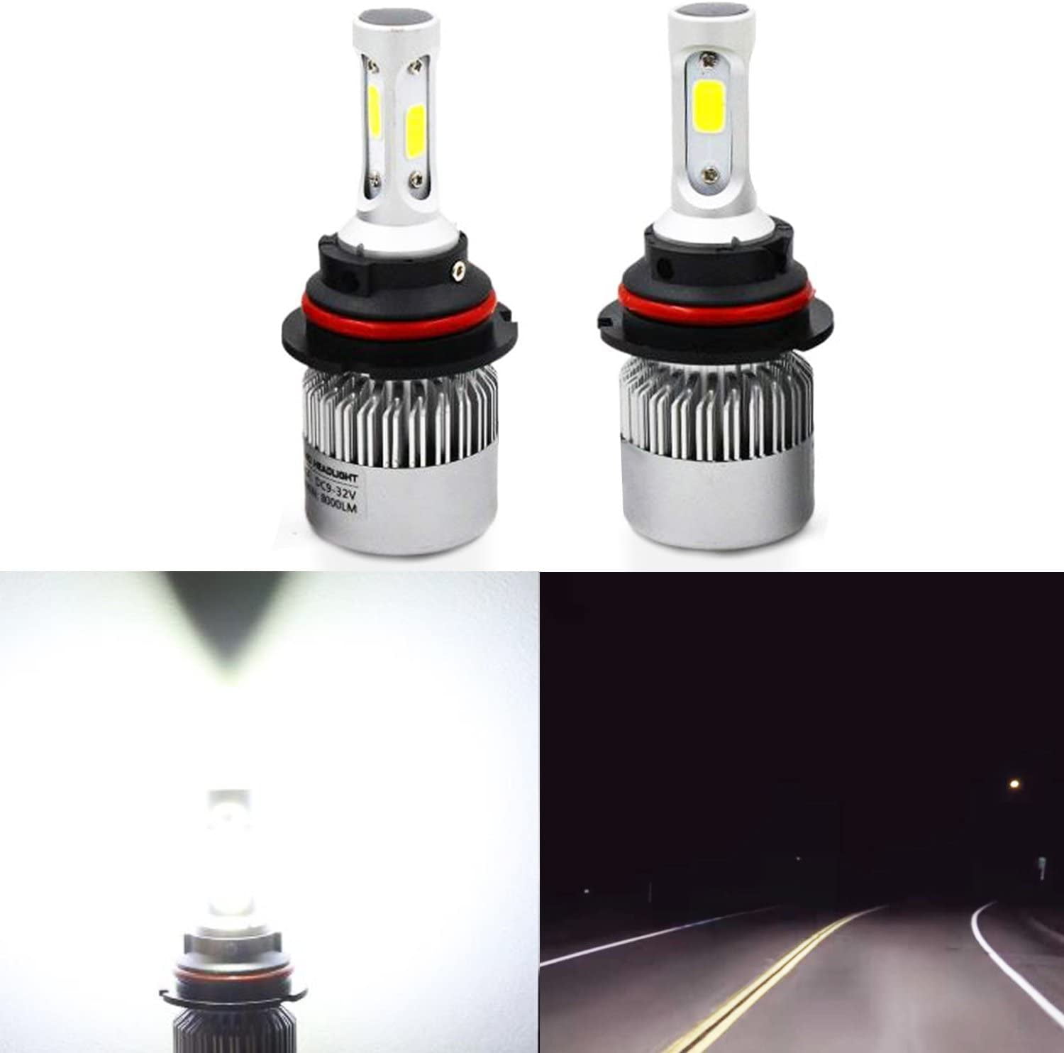 Alla Lighting Hb5 9007 Led Bulbs Headlights Replacement Upgrade Halogen