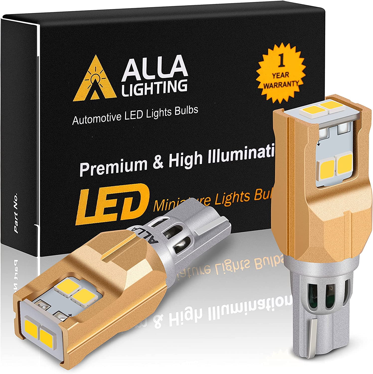 Alla Lighting Miniature T15 Wedge 912/921 LED Bulbs 12V, 6000K Xenon ...