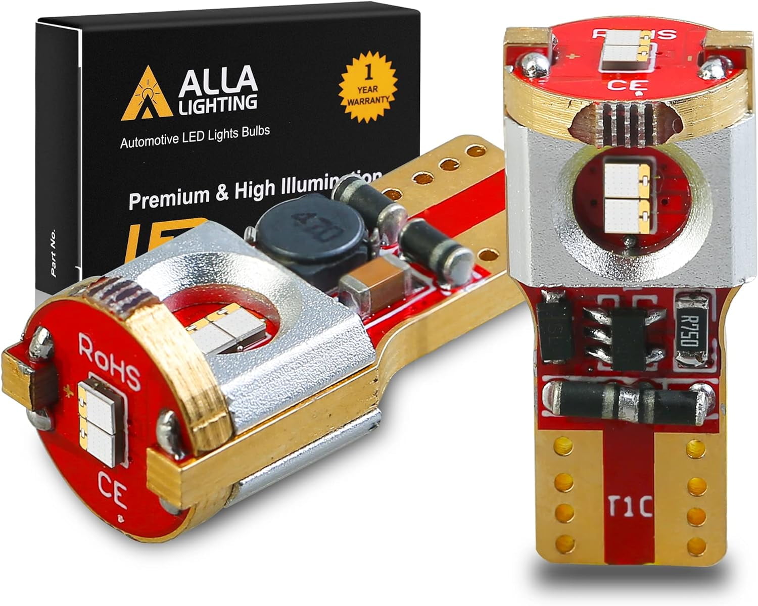 Alla Lighting Newest 194 LED Bulbs Super Bright T10 175 168 2825 W5W ZS SMD 12V LED Bulbs for ...