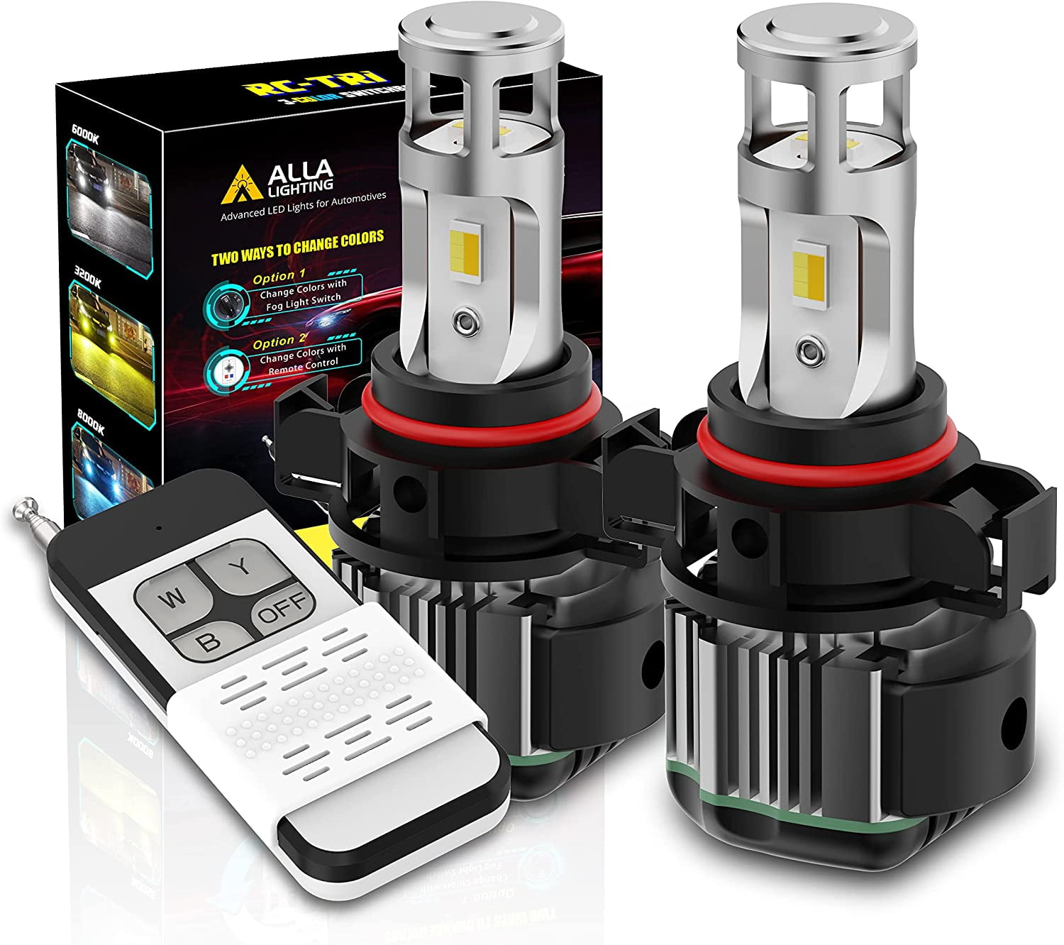 Alla Lighting Newest PSX24W 2504 LED Switchback Fog Lights Bulbs 12276 ...