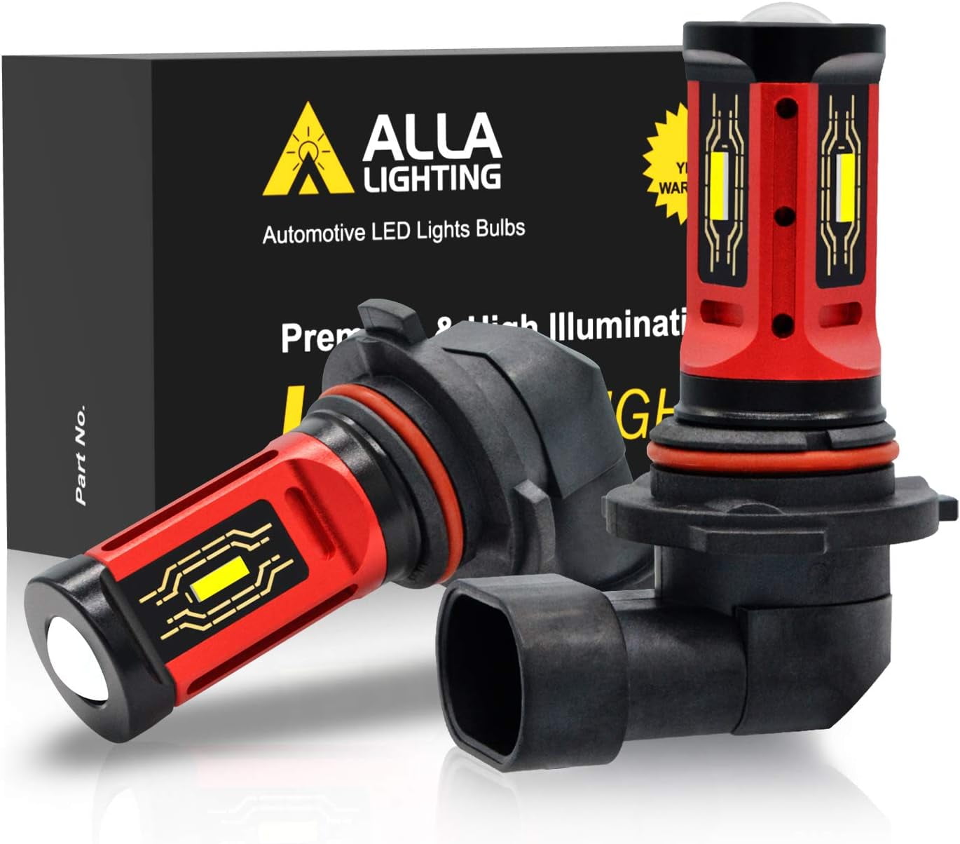 Alla Lighting P22d Base HB4 9006 LED Yellow Fog Lights Bulbs Replacement Upgrade, 3000K ...