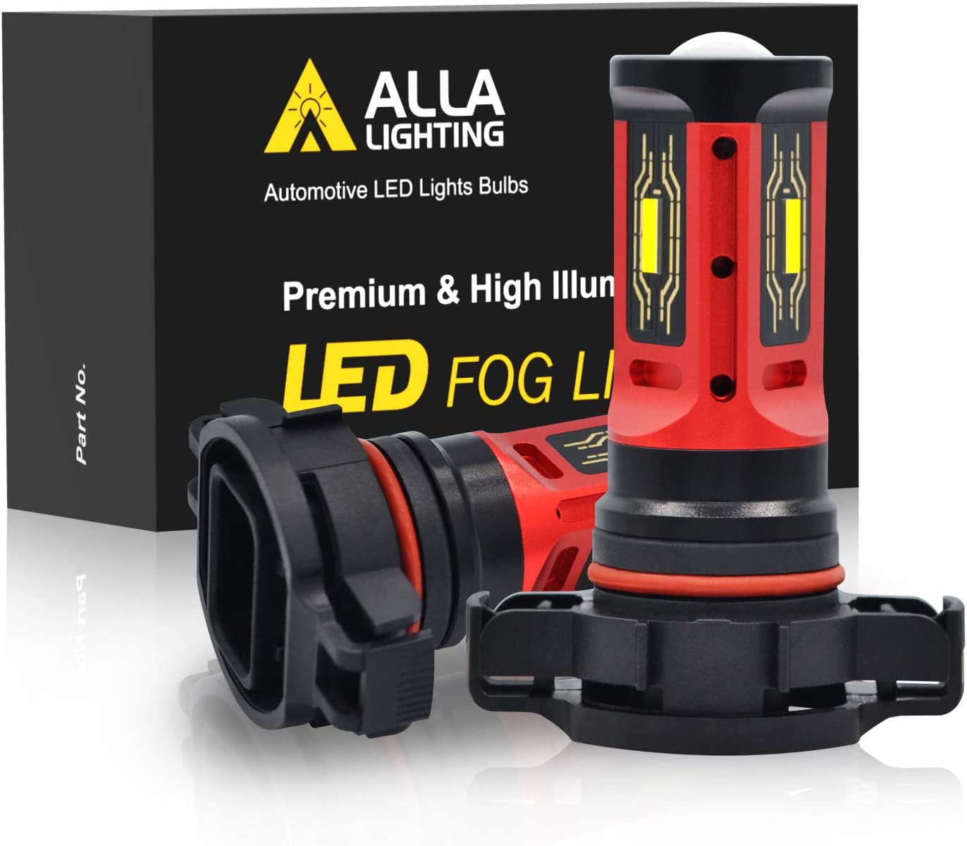 Alla Lighting PG20-7 Base 12276 2504 PSX24W LED Bulbs Fog Lights ...