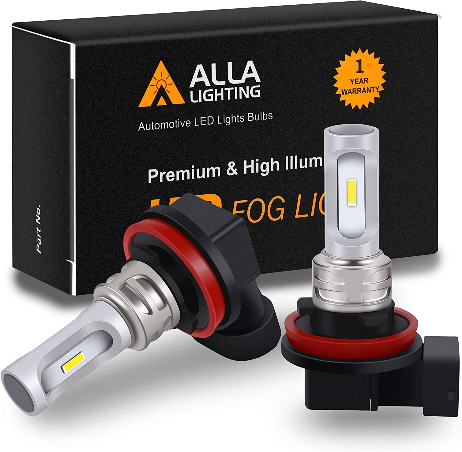 Alla Lighting PGJ19 Base LED Upgrade H8 H11 Fog Lights/DRL Bulbs H16 ...