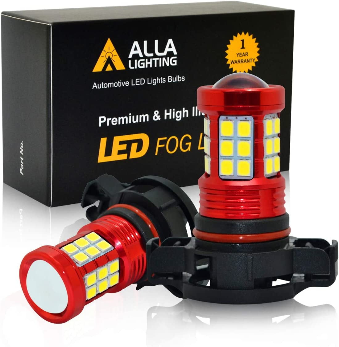 Alla Lighting PS24W 5202 LED Fog Lights Bulbs New 3000lm Extreme Super ...
