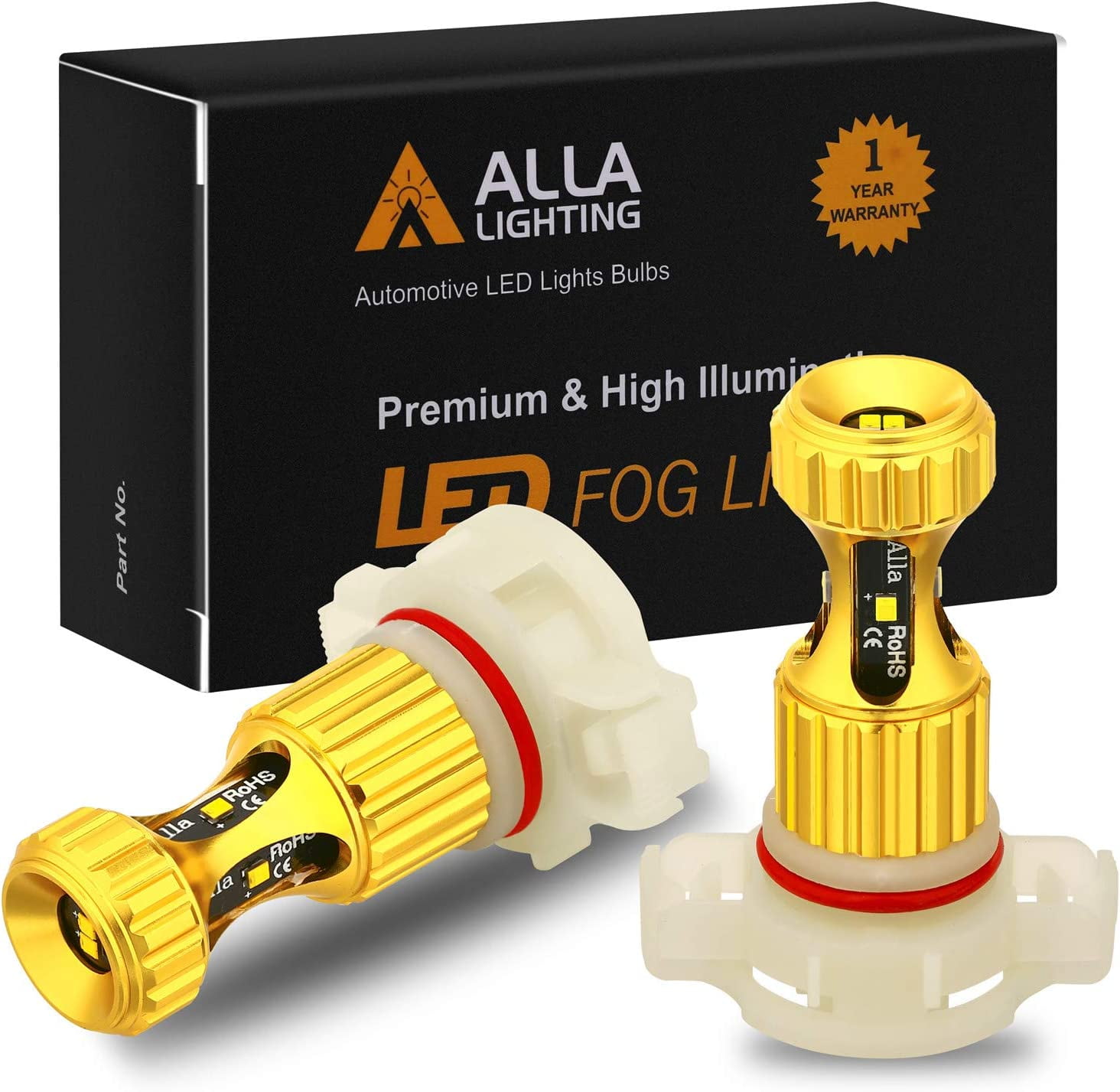 Alla Lighting PS24W 5202 LED Fog Lights Bulbs New 3000lm Extreme Super ...
