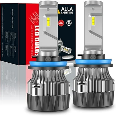 Alla Lighting 2pcs Super Bright 6500K White H11 H11LL LED Headlight Bulbs Low Beam Replacement ...