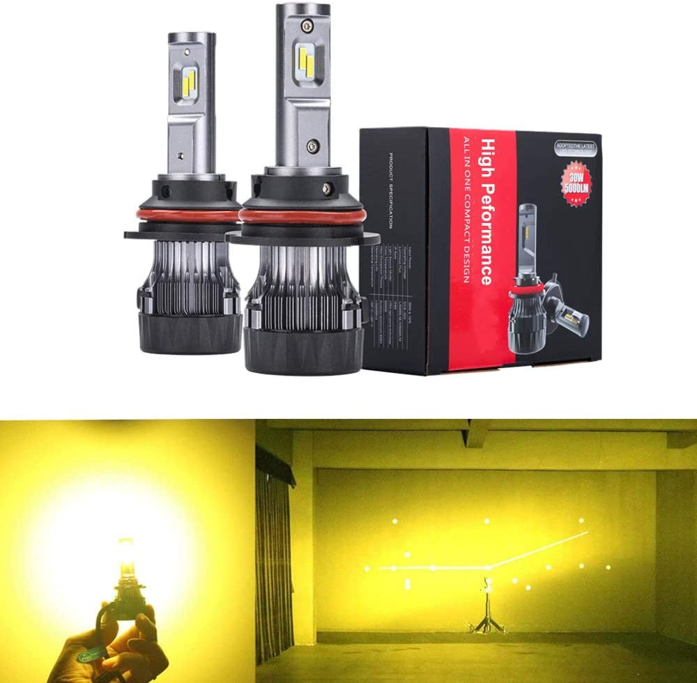Alla Lighting S-HCR HB5 9007 LED Bulbs 3000K Yellow Upgrade DRL Lights ...