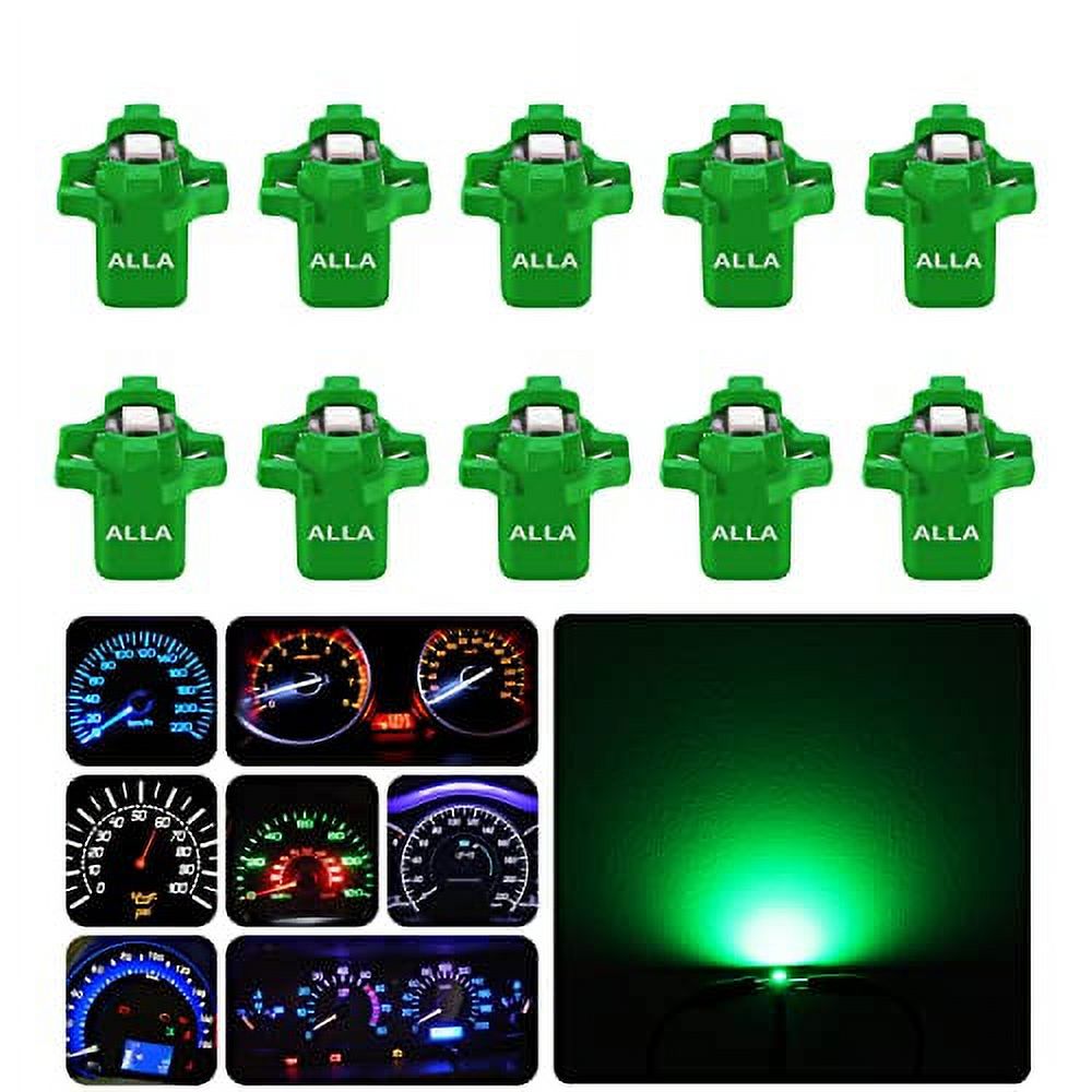 Alla Lighting Super Bright B8.3D 17058 202259 2721 MF8 LED Bulbs,Green ...