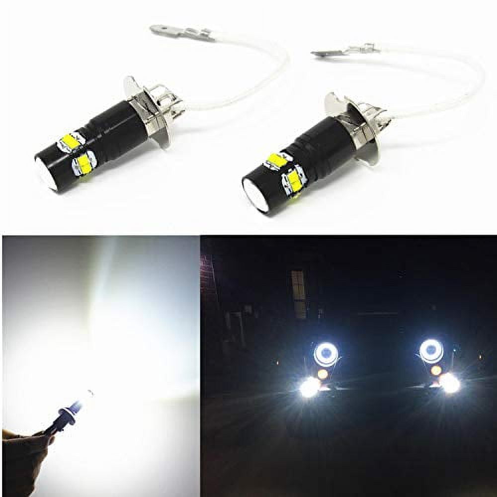 Alla Lighting Super Bright H3 LED Fog Lights Bulbs 12V, 6000K Xenon ...