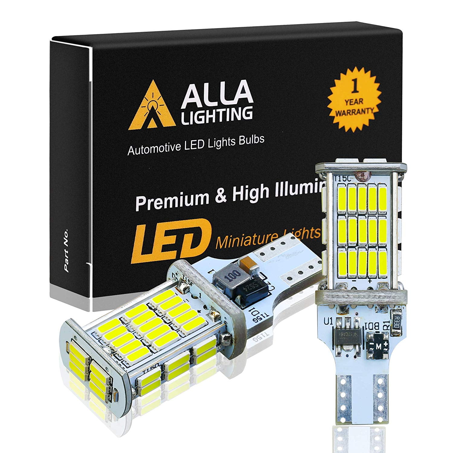 Alla Lighting T15 912 921 LED Strobe Reverse Lights Bulbs Super Bright ...