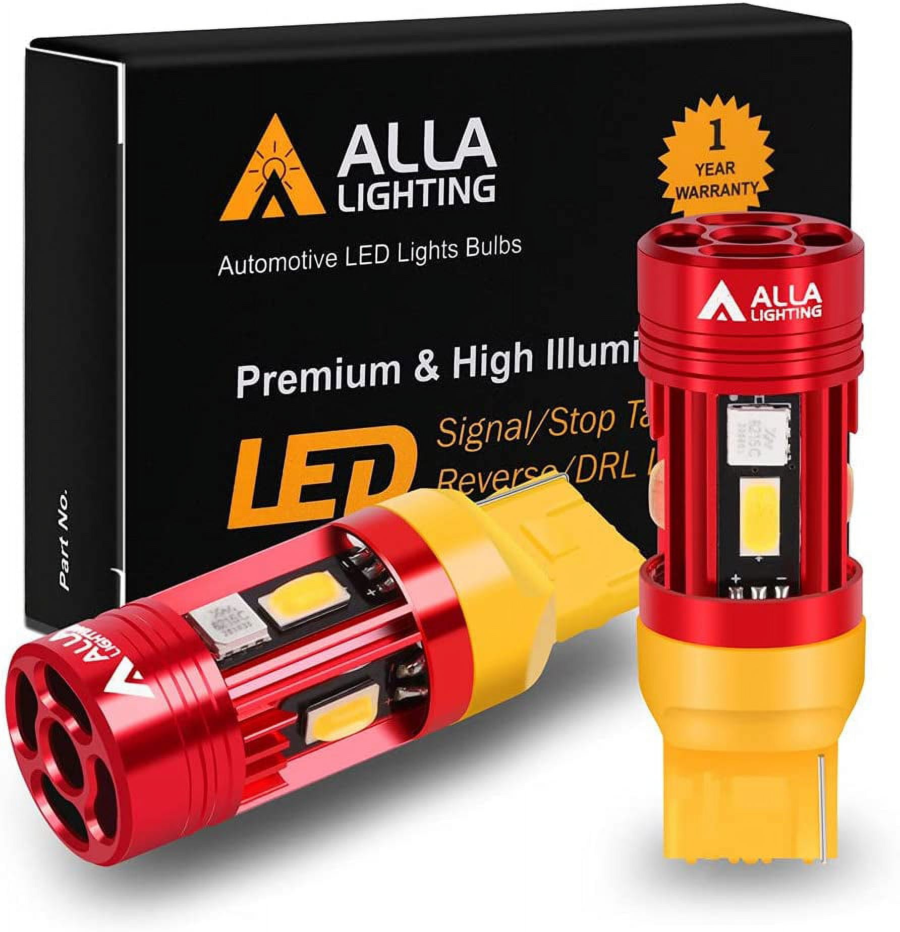 Alla Lighting T20 7440 CANBUS LED Bulbs Single Filament Turn Signal ...