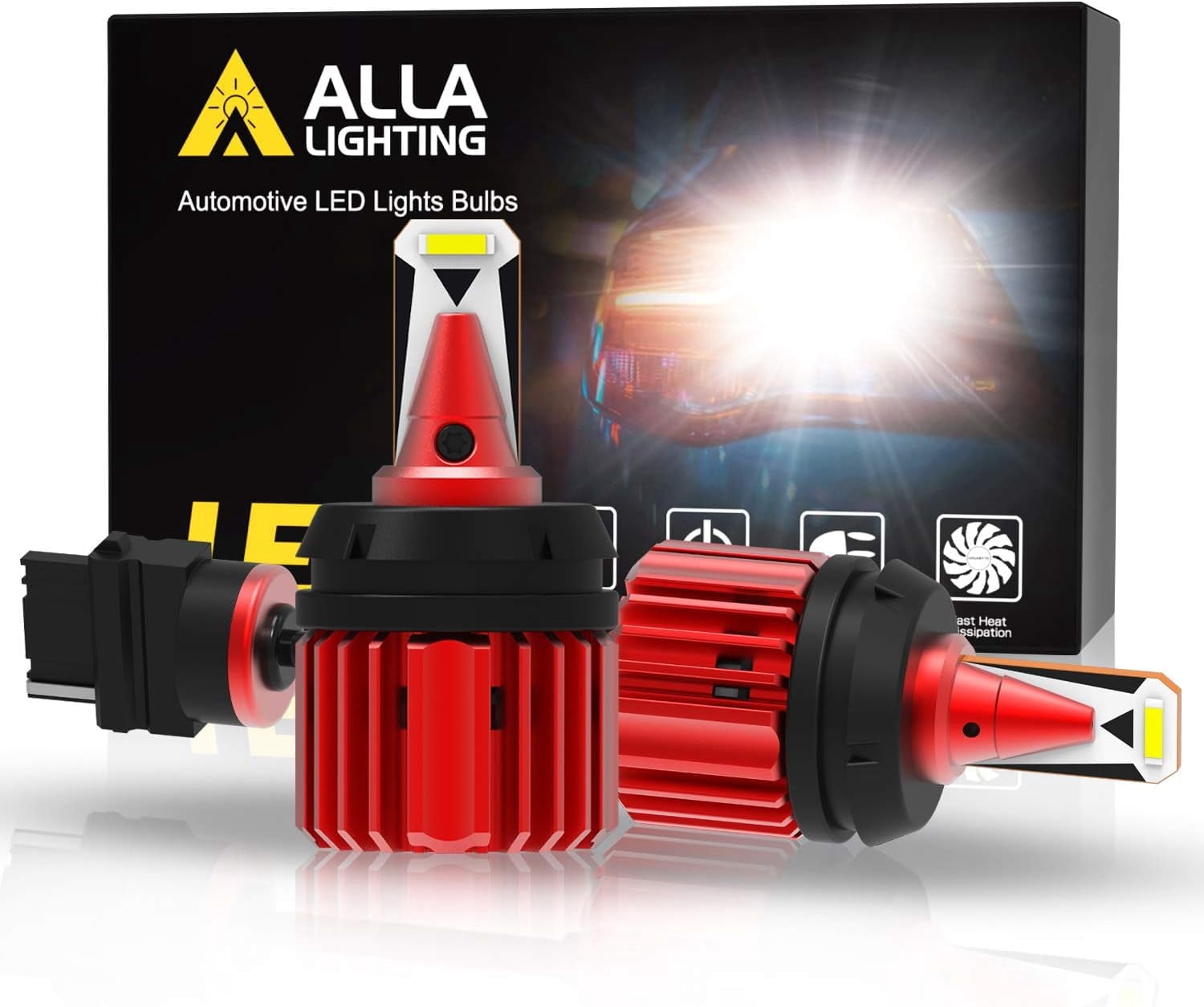 Alla Lighting Xtreme Super Bright T25 3157 3156 LED Bulbs Back-up ...
