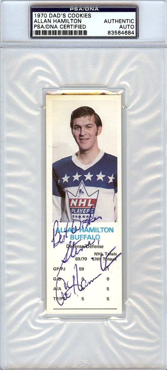 Allan Hamilton Autographed 1970 Dad's Cookies Card Buffalo Sabres "Best ...