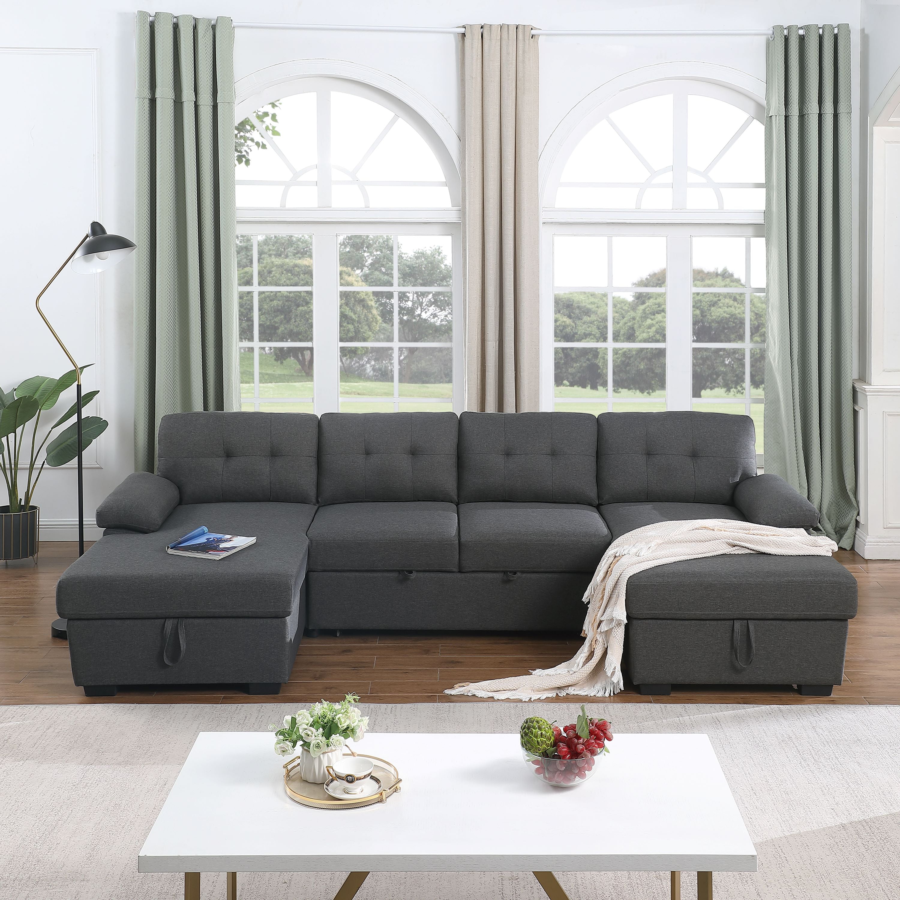 Allan Upholstered Sleeper Sectional Sofa - Walmart.com