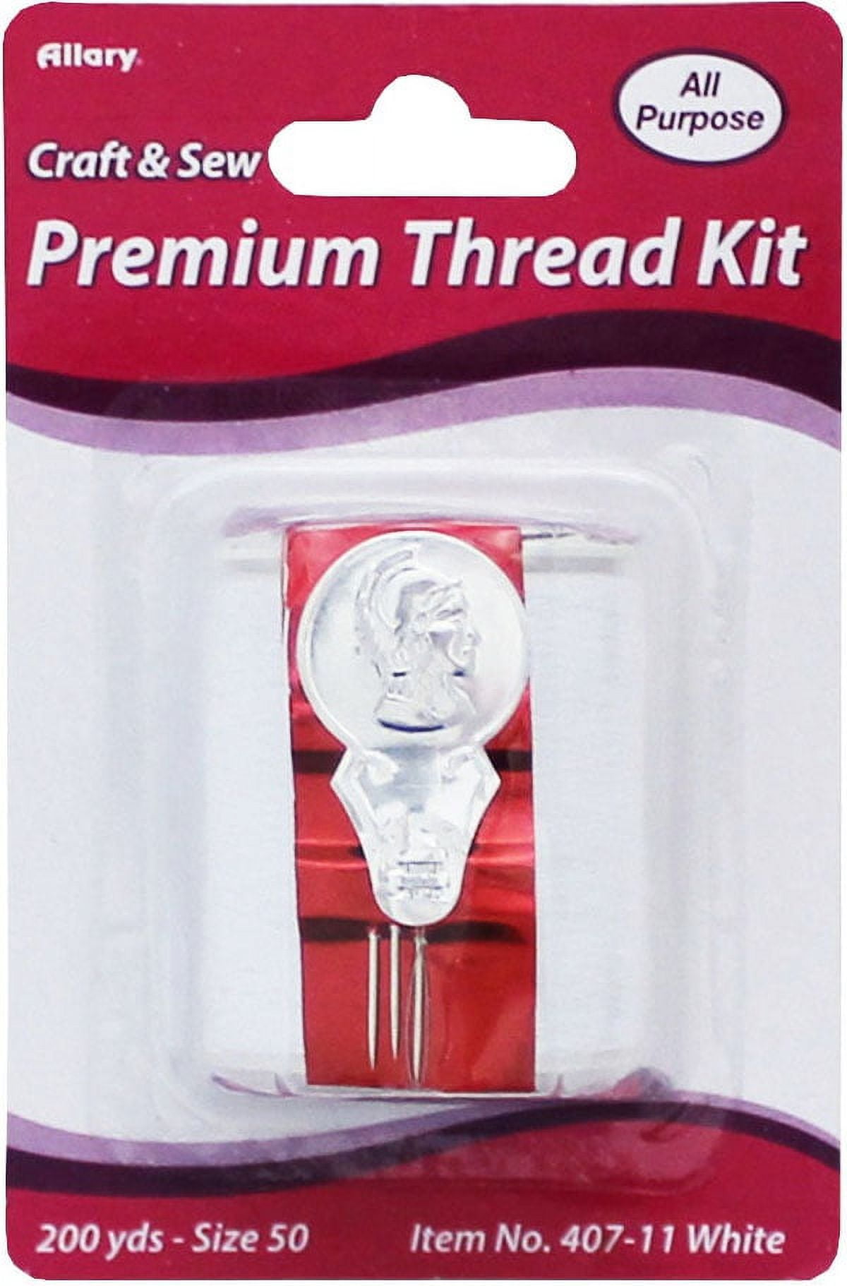 Allary All Purpose Premium Thread Kit 200yd-White - Walmart.com