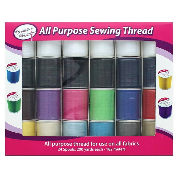 Allary All-Purpose Sewing Thread - Set of 24 Spools - Walmart.com