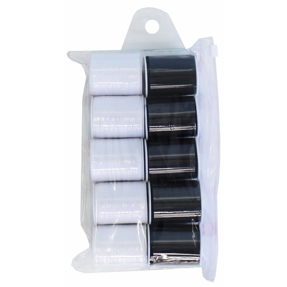 Allary Black and White 100% Polyester Sewing Thread, 200 Yds per Spool ...