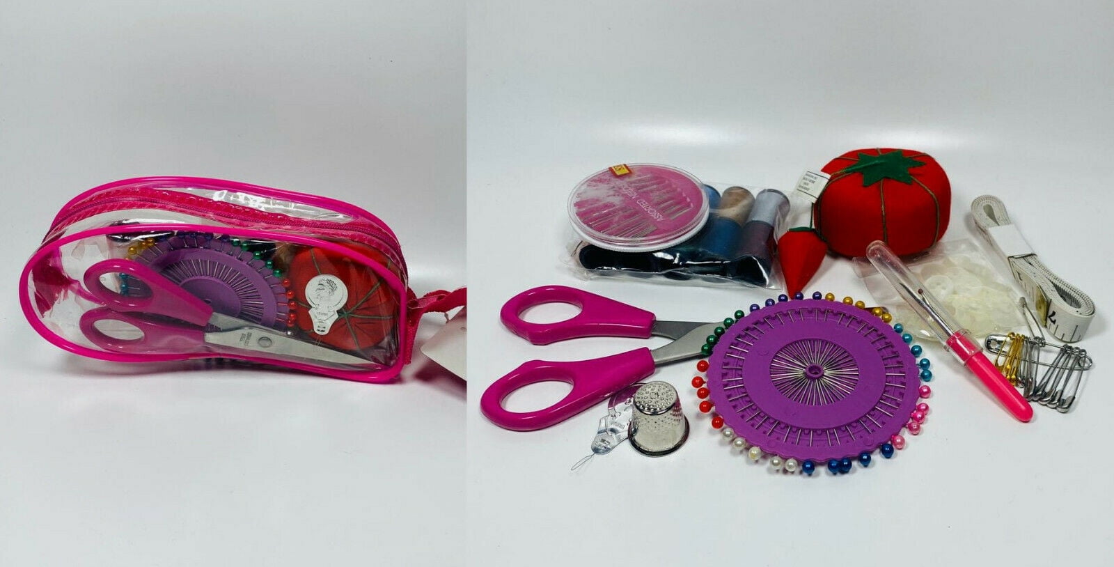 Allary Deluxe Sewing Kit in Zipper Pouch, Pink - Walmart.com
