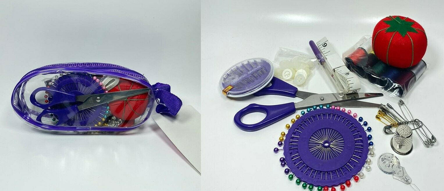 Allary Deluxe Sewing Kit in Zipper Pouch, Purple - Walmart.com