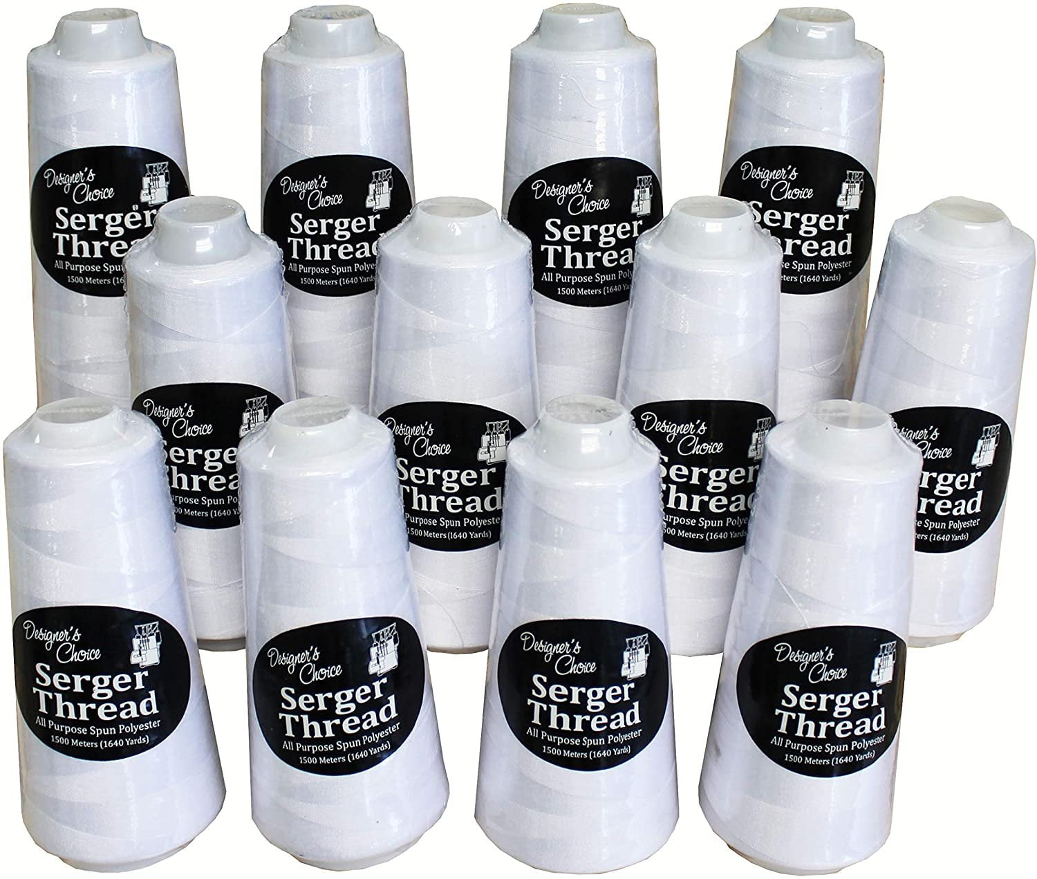 Allary Designer's Choice White Serger Thread 1500 Meters 12 Pack ...