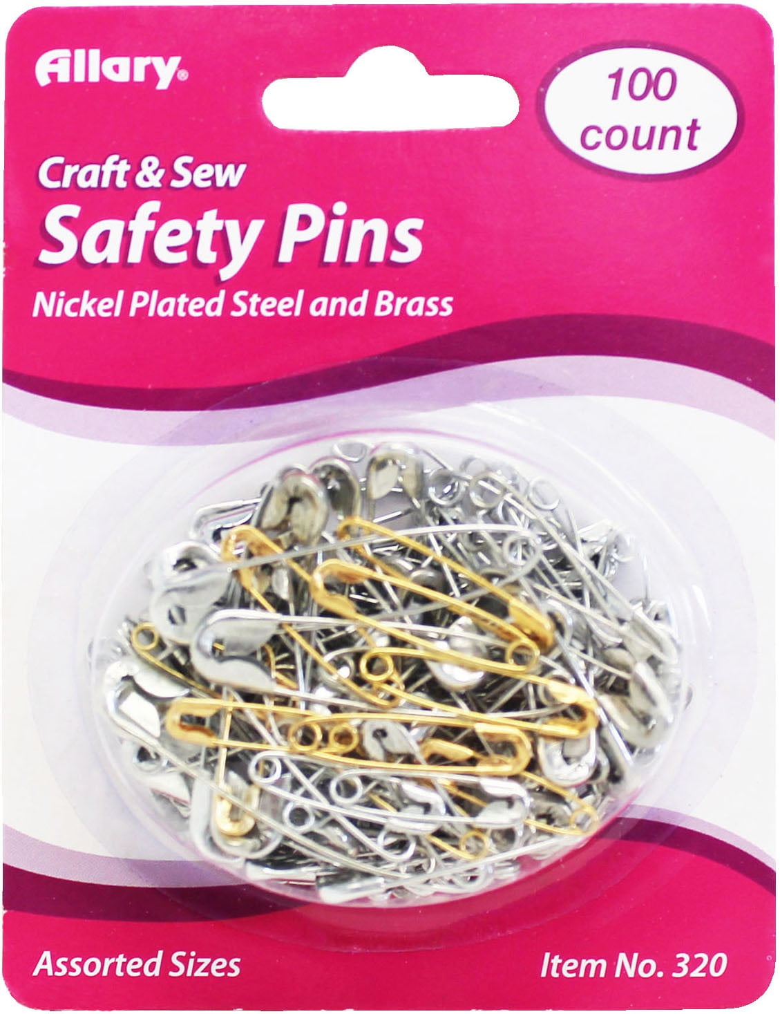 Allary Safety Pins 100/Pkg-Assorted Sizes - Walmart.com