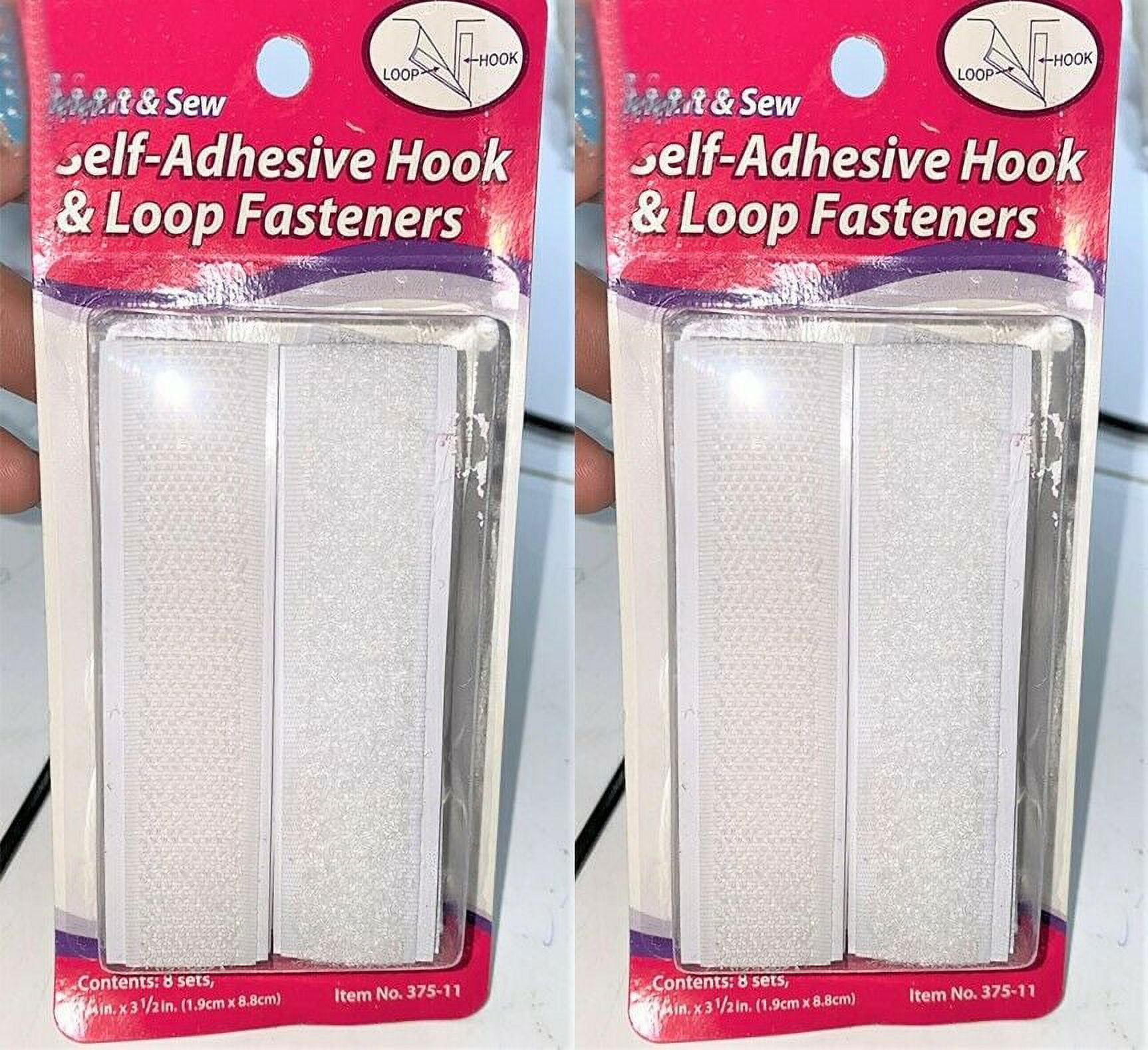 Allary Self-Adhesive Hook And Loop Fasteners 8/Pkg-White .75"X3.5 ...