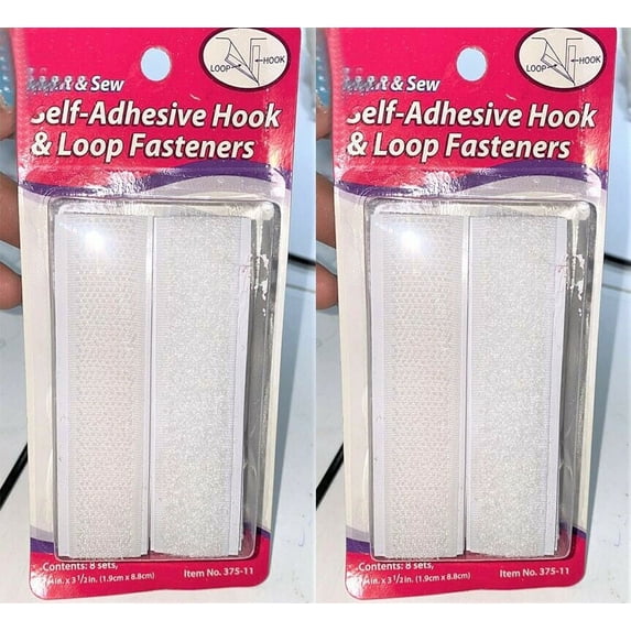Allary Self-Adhesive Hook And Loop Fasteners 8/Pkg-White .75"X3.5 ...