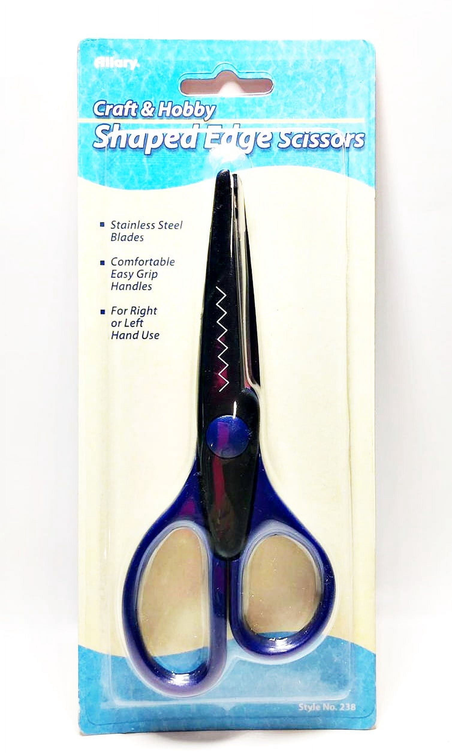 Allary Style #238 Shaped Edge Stainless Steel Scissors E-z Grip Handles ...
