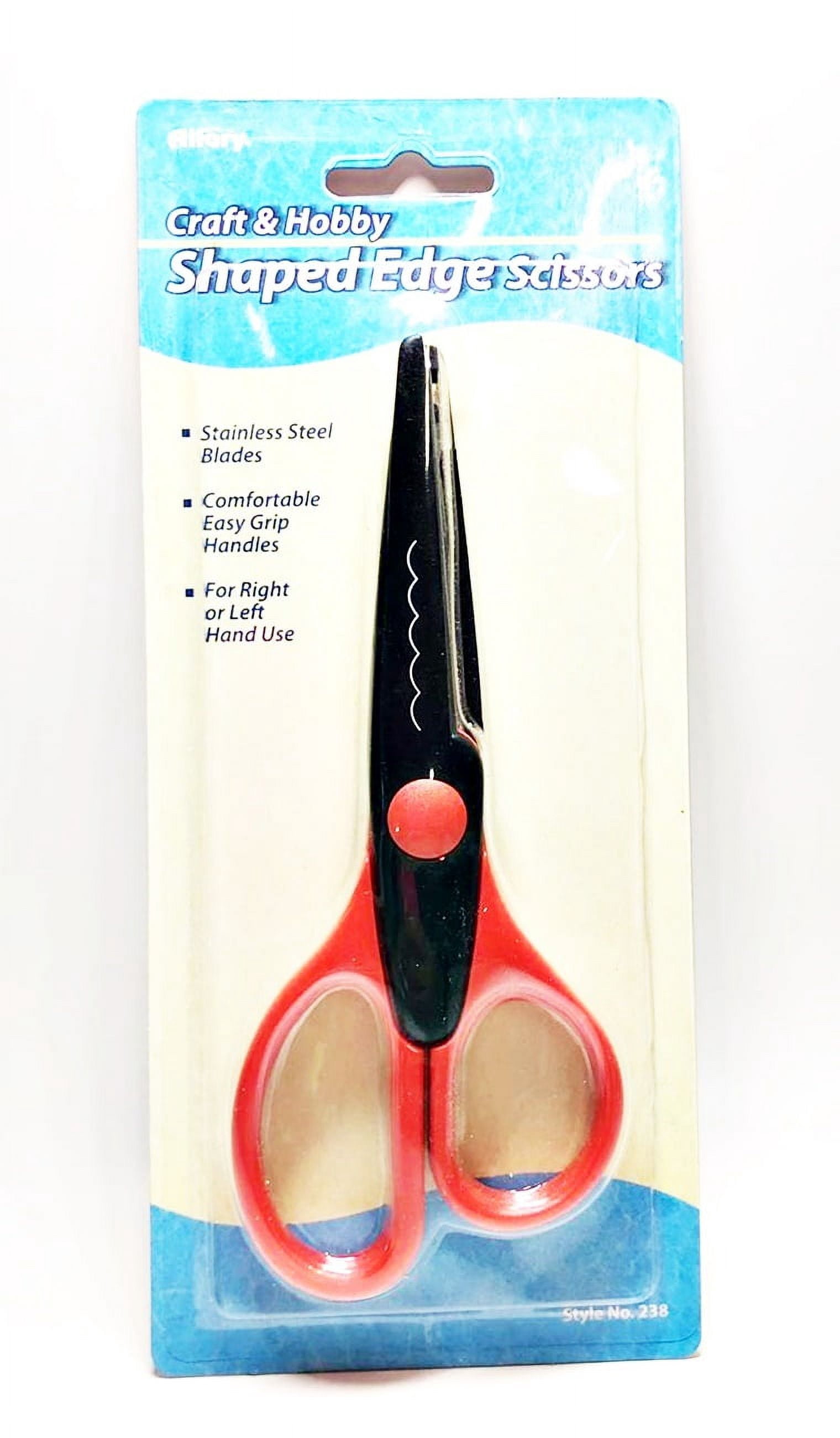 Allary Style #238 Shaped Edge Stainless Steel Scissors E-z Grip Handles ...