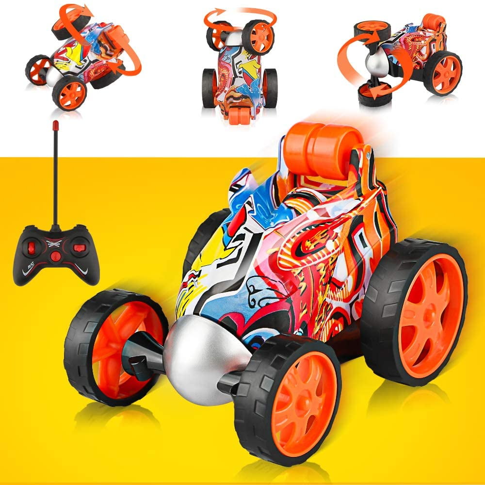 Allaugh RC Stunt Car Toy with LED Lights, 360 Degree Rotate, for Boys 3 ...