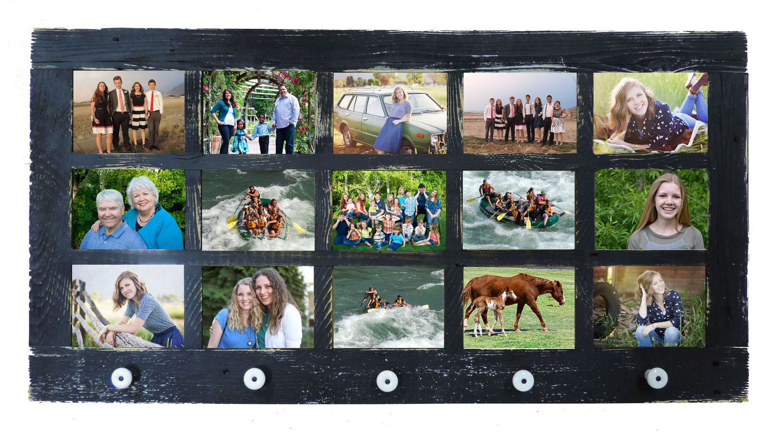 Allbarnwood Multi Picture Collage Frame 15 opening-5X7 Farmhouse Window ...