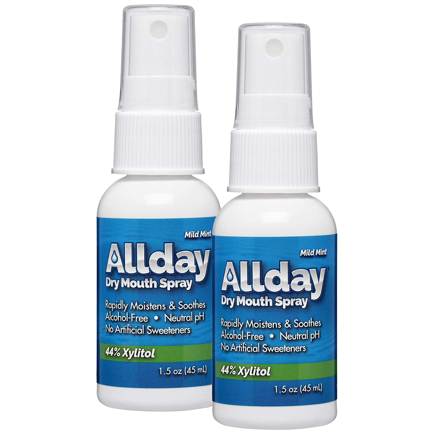 Allday Dry Mouth Spray - Maximum Strength Xylitol, 1.5 oz (Pack of 2 ...